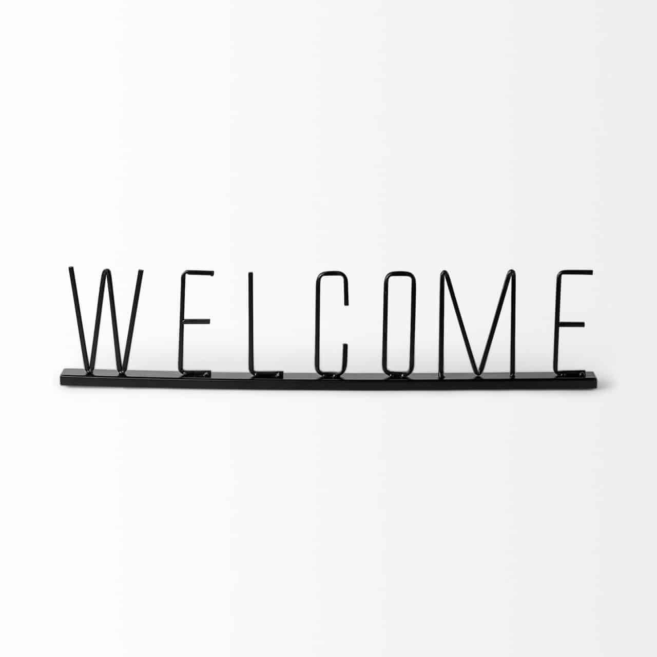 Welcome Black Metal Sign | Q Living Furniture